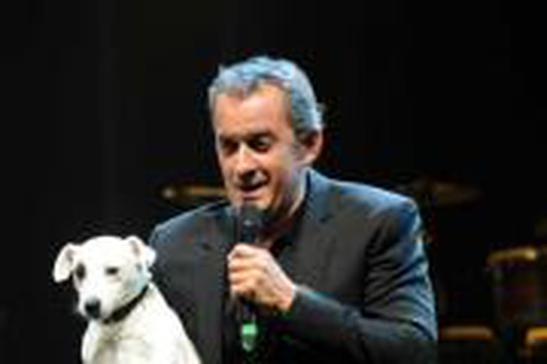 Christophe Dechavanne et son jack russel