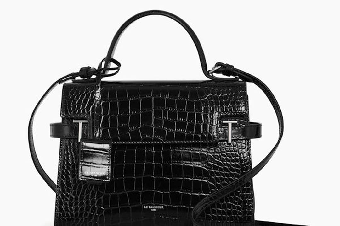 Sac à main en cuir effet croco