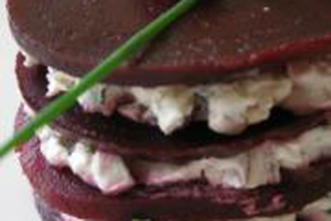 Millefeuille de betterave au fromage frais