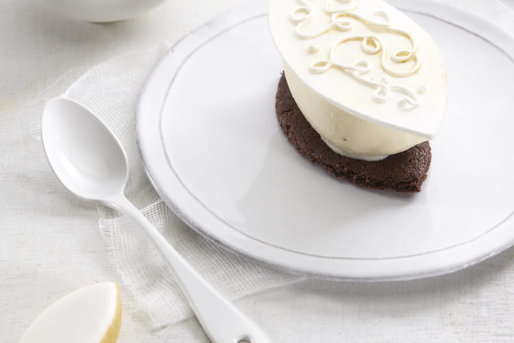 Recette de Le royal calisson d'Aix, glace au calisson, fine tuile blanche