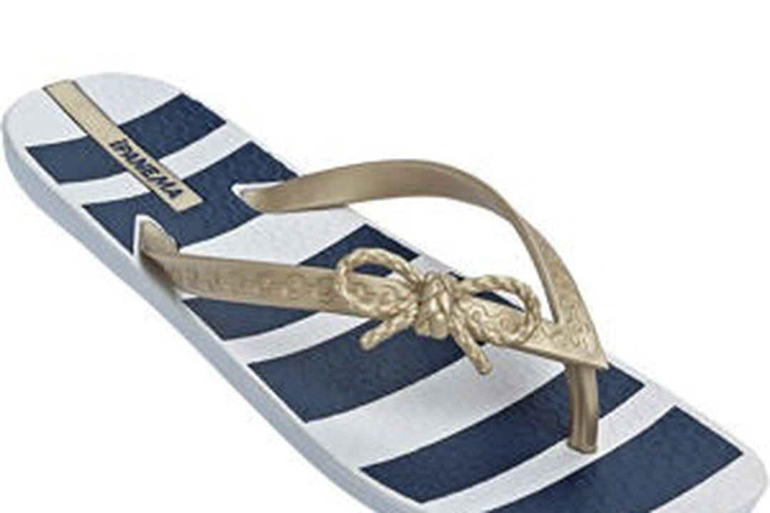 Tongs rayées et dorées d'Ipanema