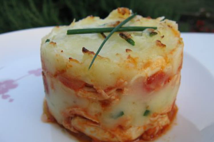 Recette de Parmentier de poulet à la purée au fromage de chèvre