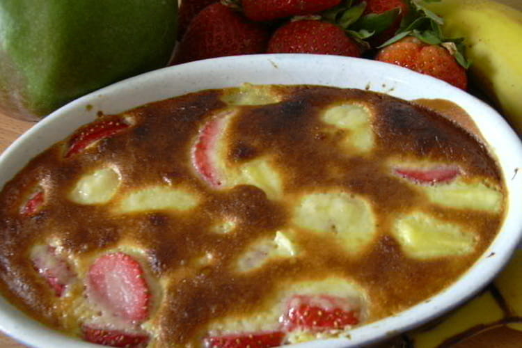 Recette de Gratin de fruits au chocolat blanc