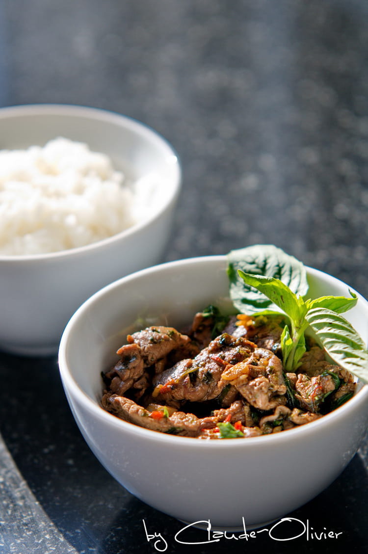 Recette de Bœuf Angus piquant au basilic thaï