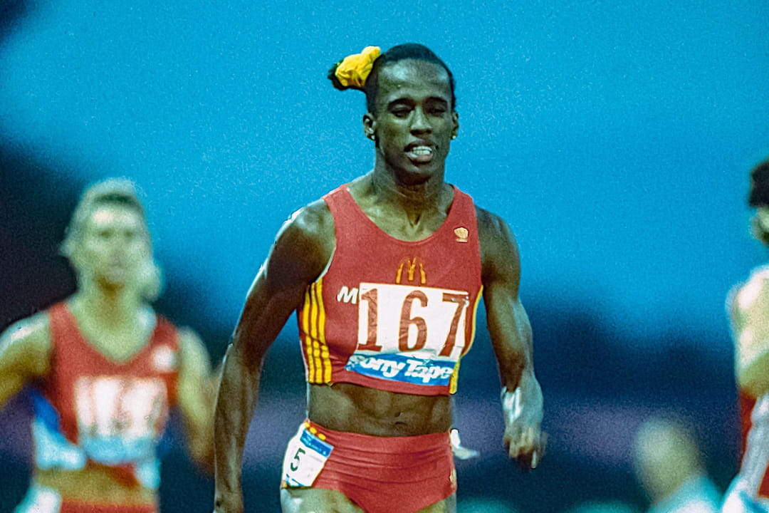 L'athlète Jackie Joyner-Kersee aux Goodwill Games en 1990