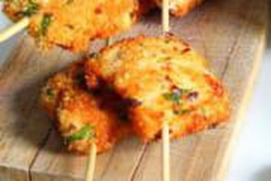Brochettes de merlan pané