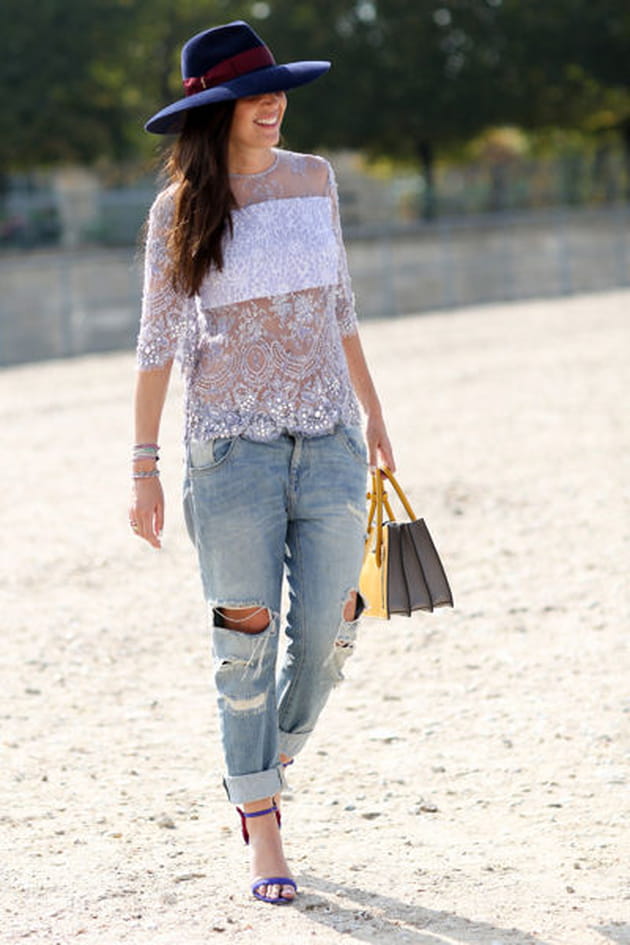 Street looks fashion week Paris : transparent