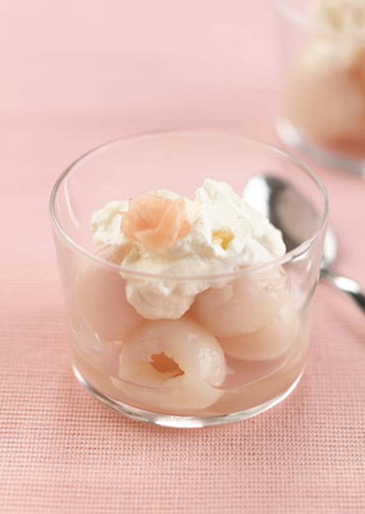 Recette de Litchis à la mousse de gingembre