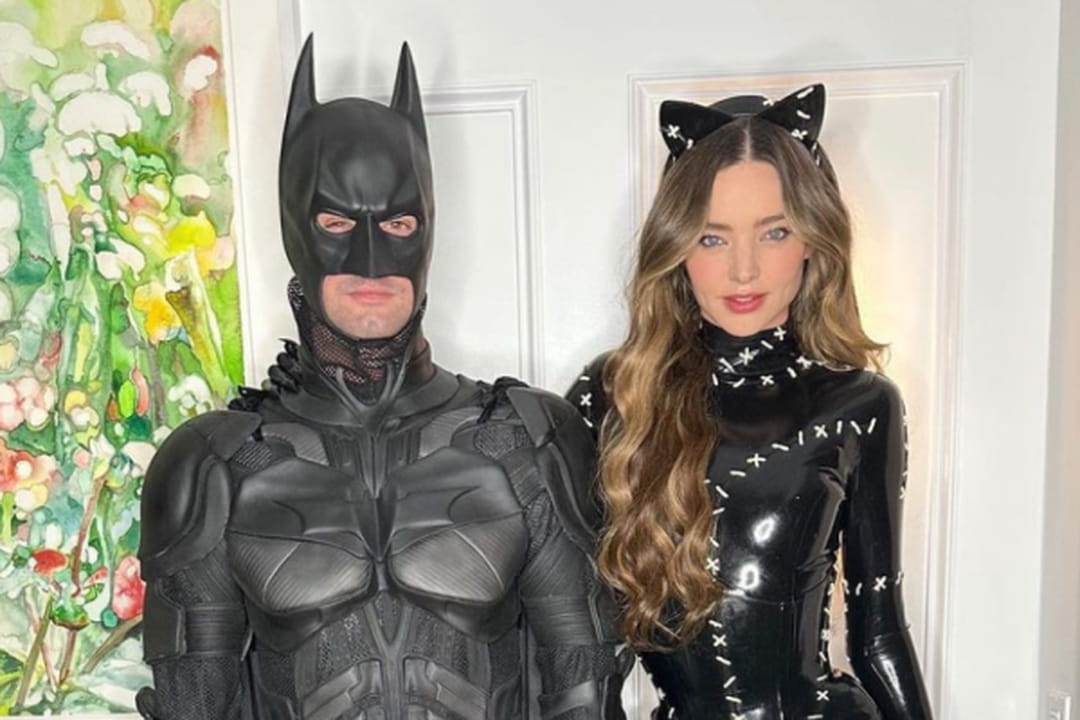 Miranda Kerr et Evan Spiegel en catwoman et batman