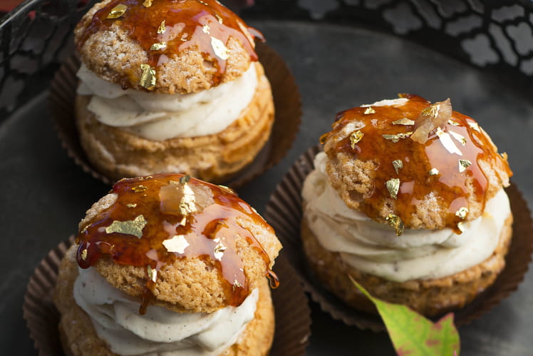 Recette de Choux caramel et crème à la châtaigne