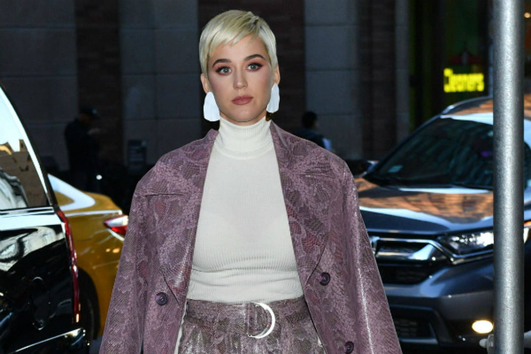 FLOP : Katy Perry en imprimé serpent violet