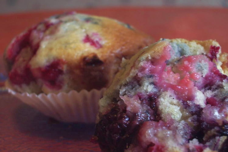 Recette de Muffins aux fruits rouges et au chocolat blanc