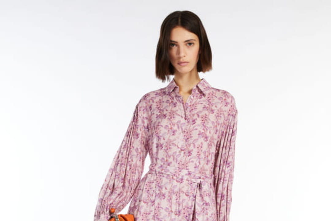 Robe longue en viscose imprimée