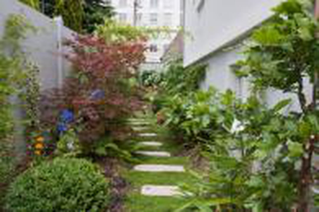 Un jardin de ville pavé