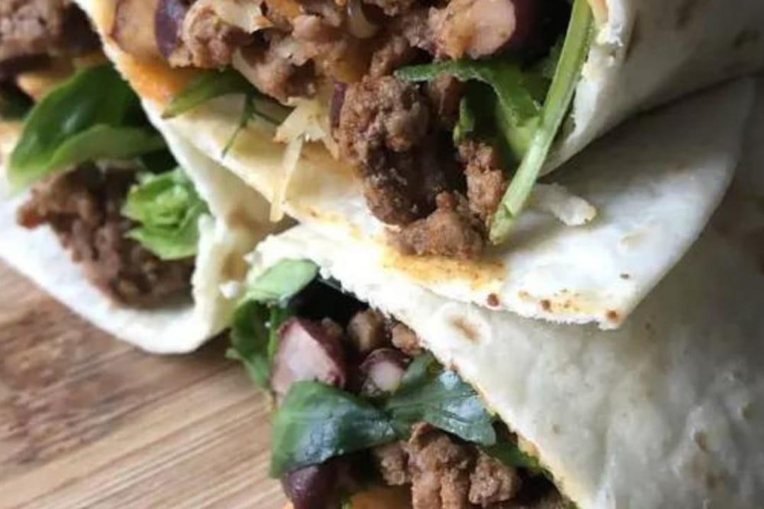 Burrito healthy et express bœuf-haricots rouges