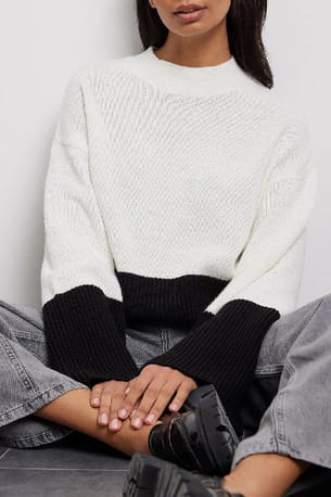 Pull color block et encolure bateau