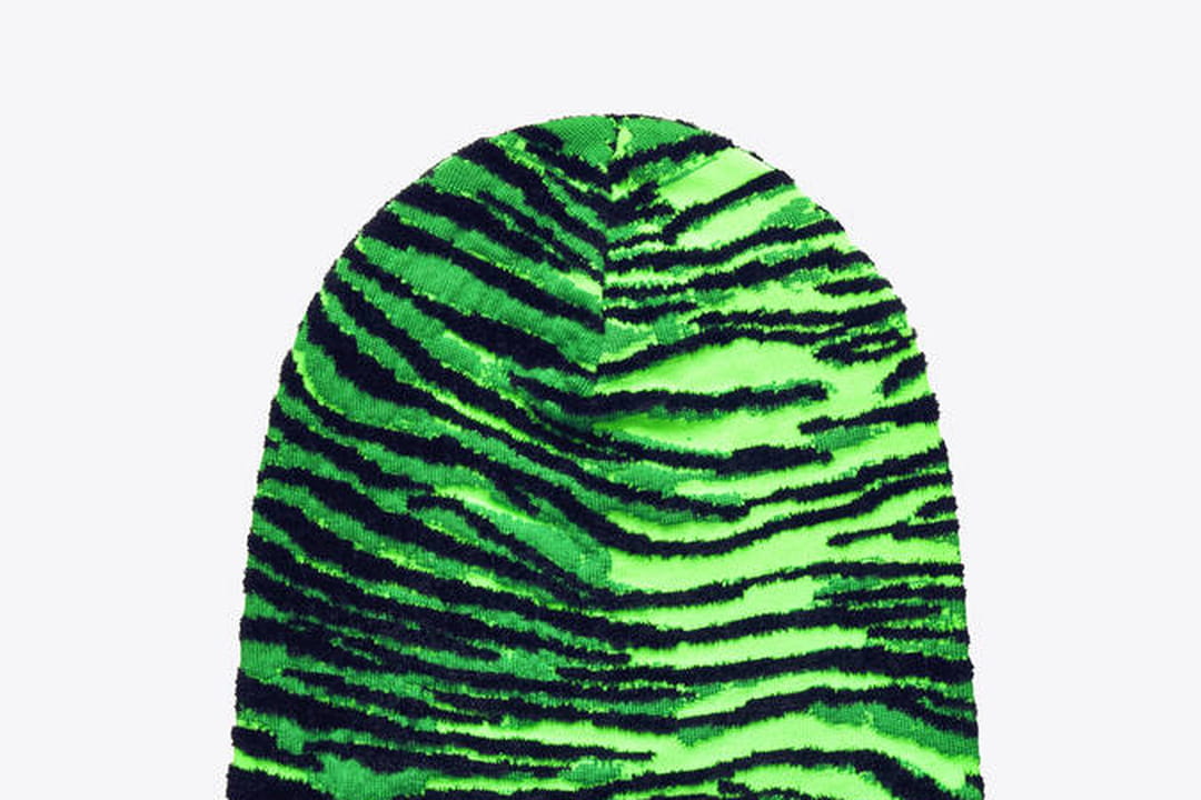 Bonnet zébré vert