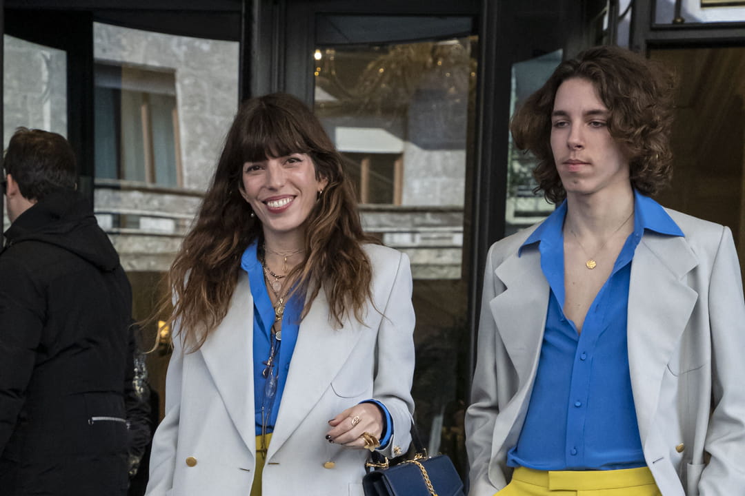 Lou Doillon et son fils au défilé Gucci