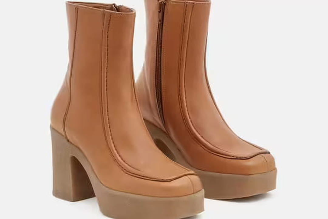 Boots en cuir camel