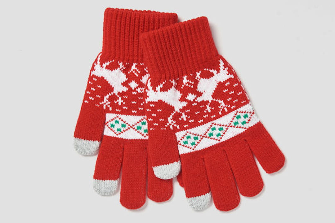 Gants de Noël rouges