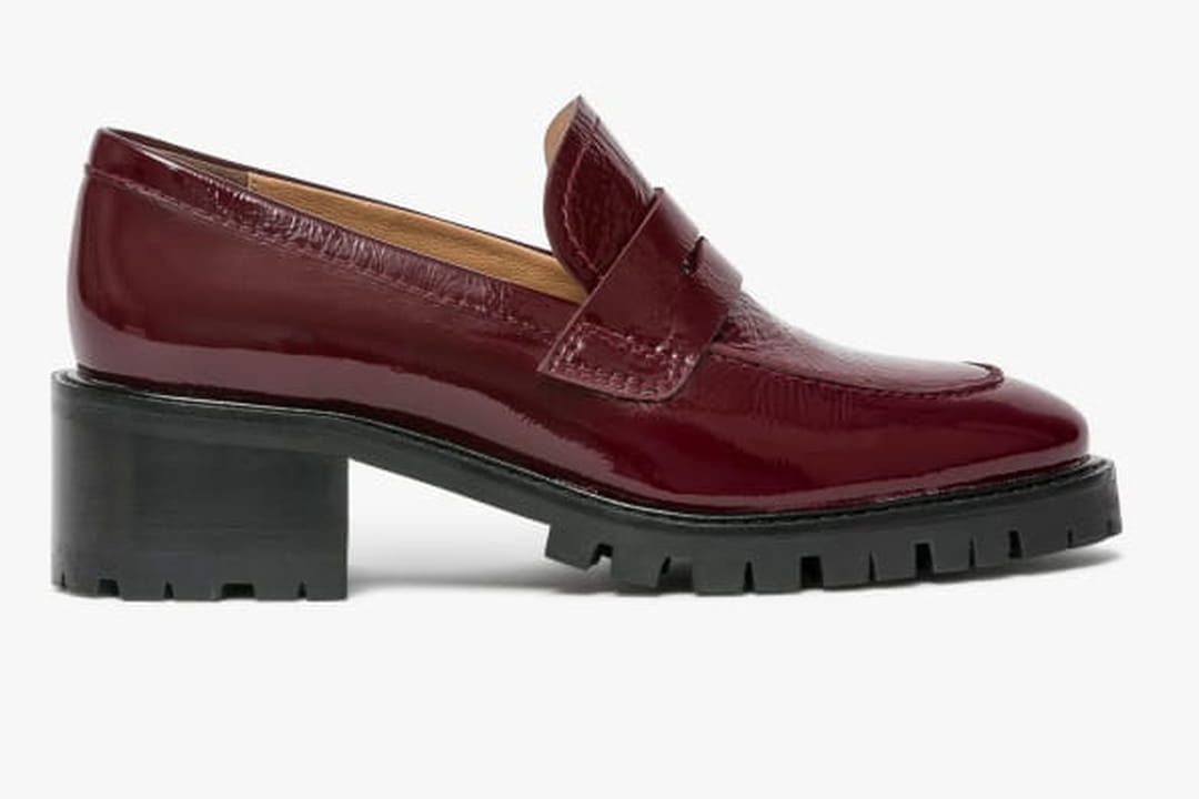 Mocassins rouges à talons