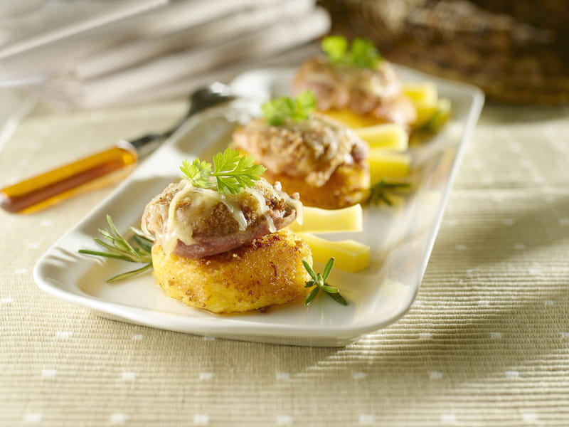 Recette de Croustillant de filet mignon sur lit de polenta