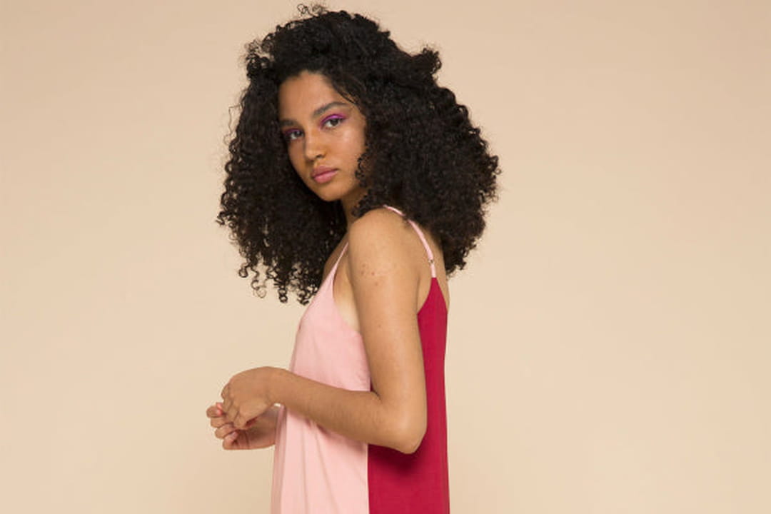 Robe longue bicolore