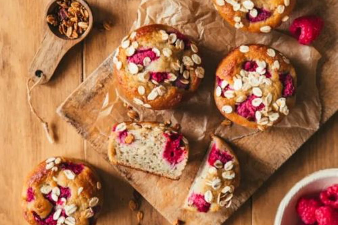 Muffins flocons d'avoine et fruits rouges