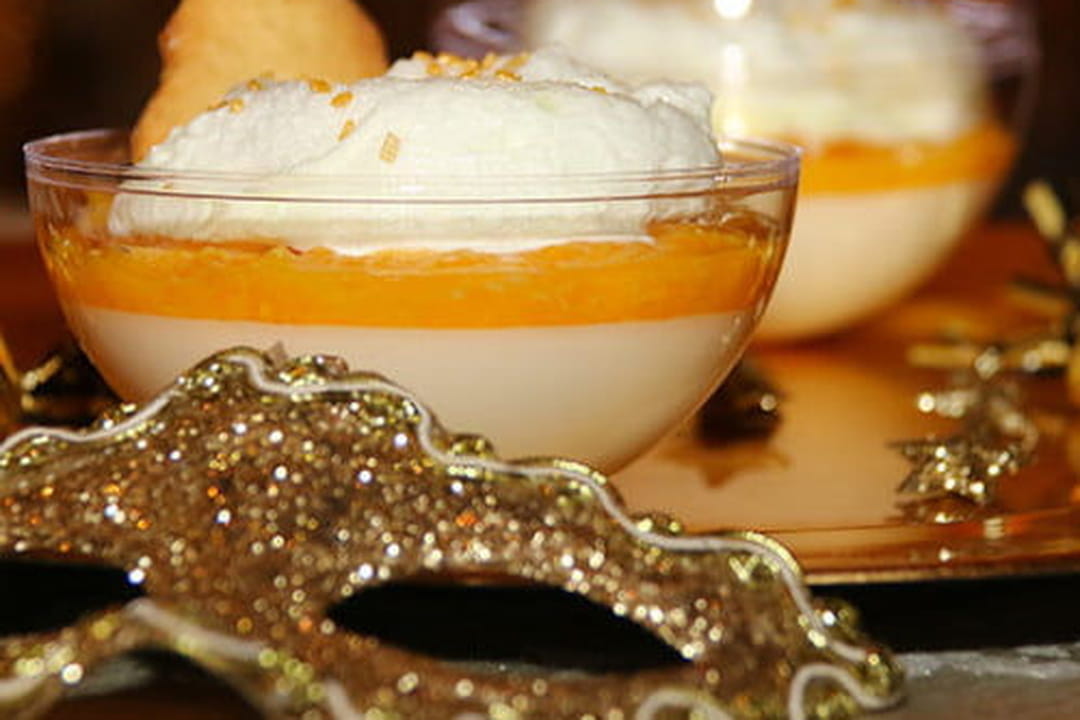 Verrines de panna cotta et clémentines façon boule de neige