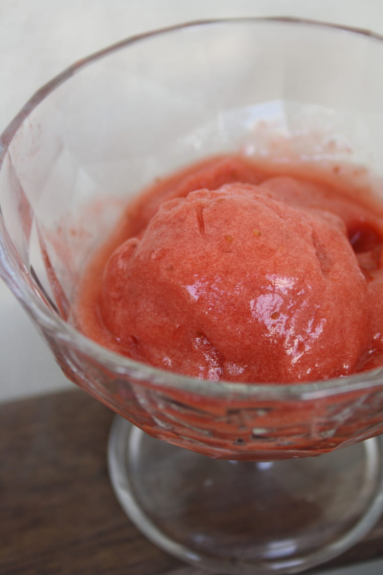Recette de Sorbet fraise-rhubarbe