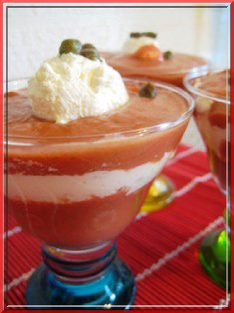 Recette de Verrines de tomate et crème mascarpone