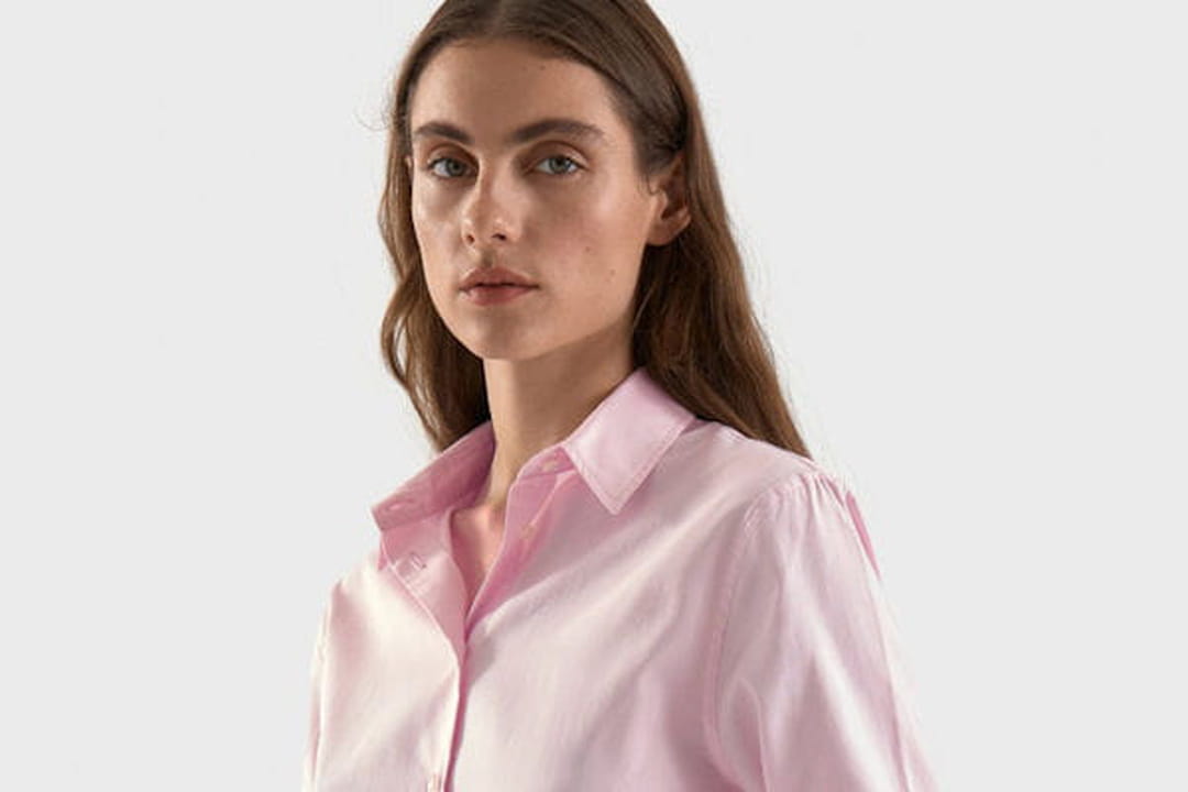 Chemise en pin point rose
