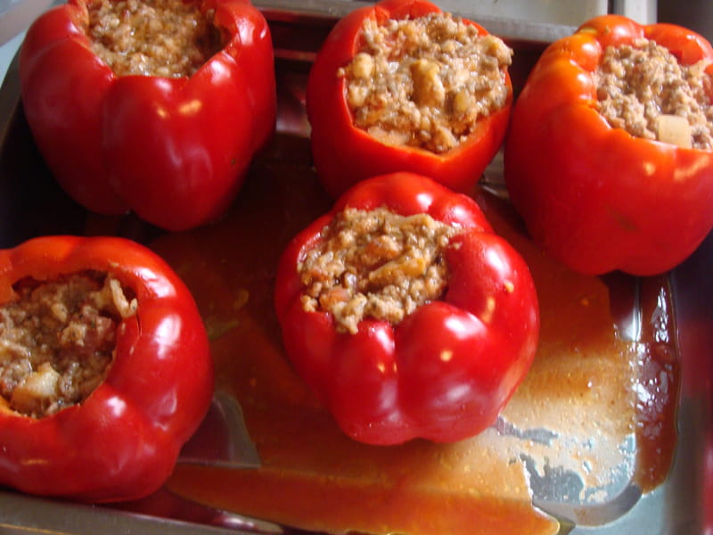 Recette de Poivrons rouges farcis