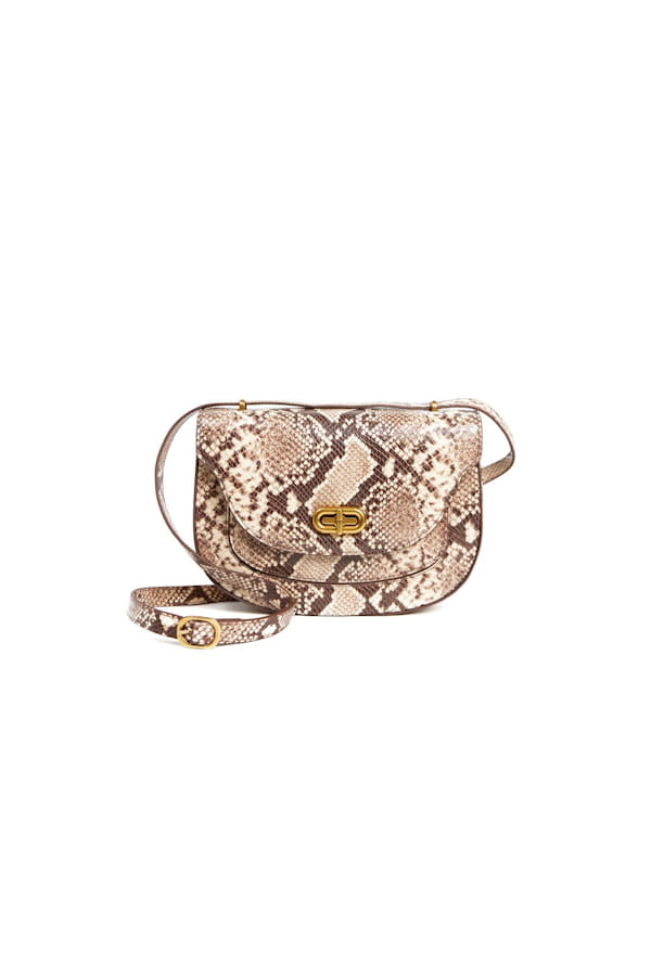 Sac à main en cuir imprimé python