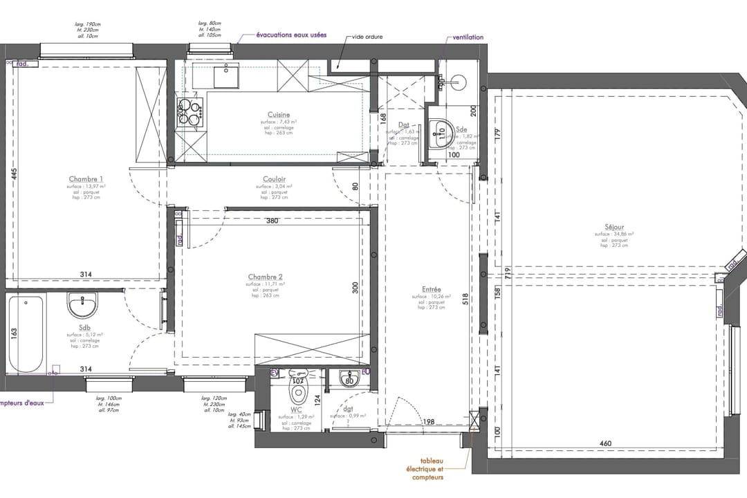 Le plan avant travaux