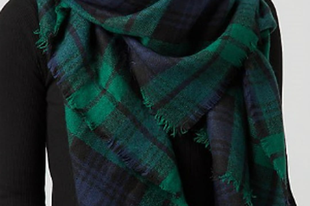 Écharpe-plaid verte à carreaux de New Look