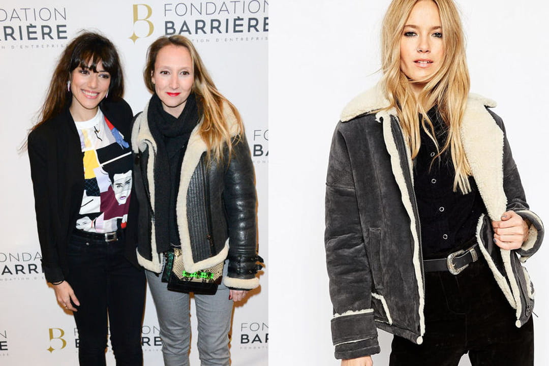 Audrey Lamy, un blouson en peau de mouton