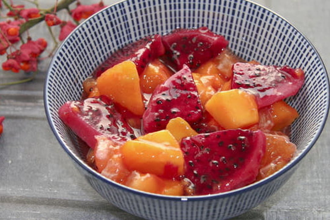 Salade de fruits à la mangue et au pitaya
