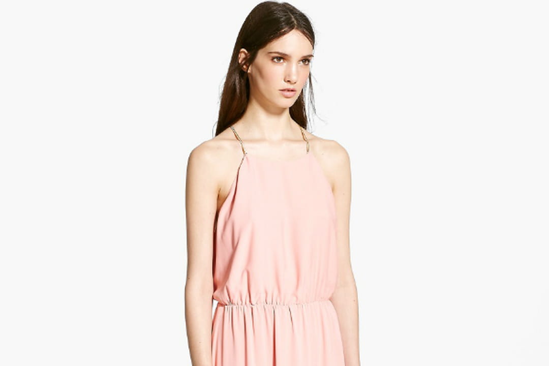 Maxi robe rose pâle de Mango