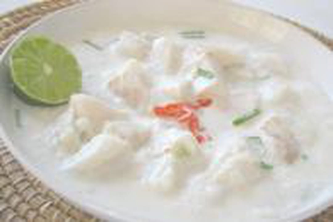 Poisson cru mariné lait de coco et citron vert
