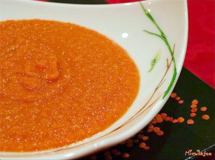Recette de Soupe aux lentilles corail