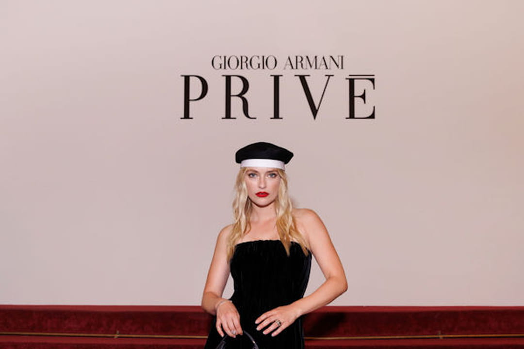 Camille Razat au défilé Giorgio Armani Privé