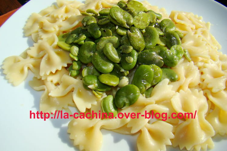 Pâtes aux fèves vertes