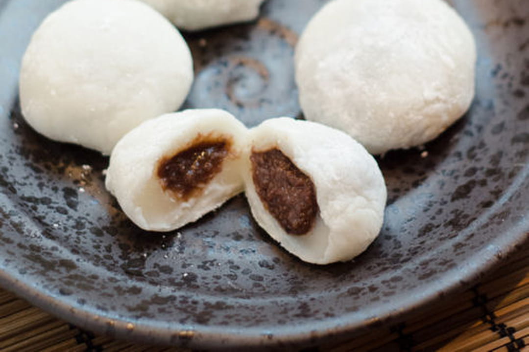 Mochi aux haricots rouges, cacahuète et chocolat
