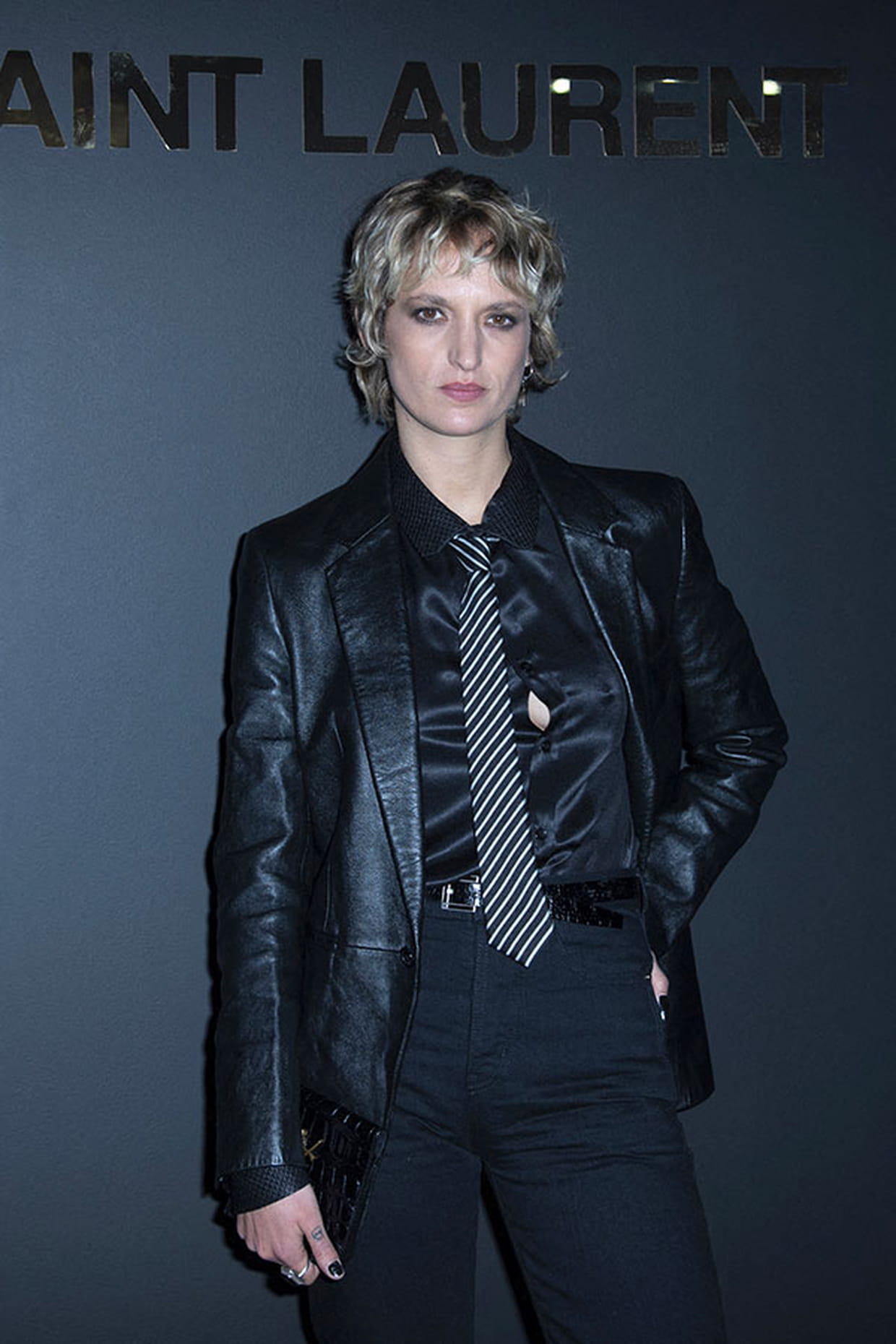 Agathe Rousselle au défilé Saint Laurent