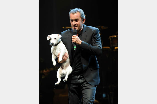 Christophe Dechavanne et son jack russel