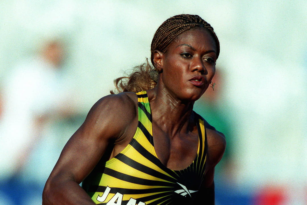 La sprinteuse Merlene Ottey à Athènes en 1997