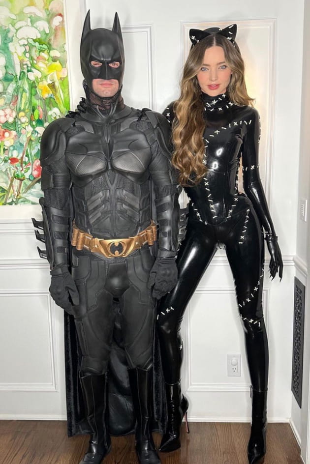 Miranda Kerr et Evan Spiegel en catwoman et batman