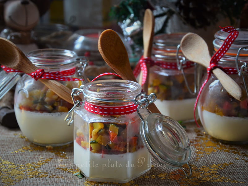 Recette de Verrines panna cotta à la crème d'ail et légumes du soleil