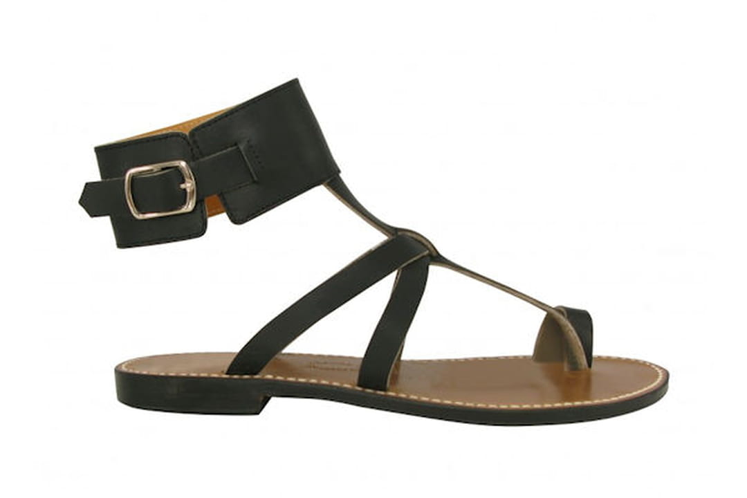 Sandales en cuir noir